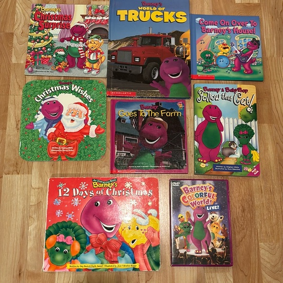 Other | Barney Vintage Books 12 Days Of Christmas Trucks Farm Colorful ...